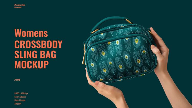Women's Crossbody Sling Bag Mockup Set - Designertale