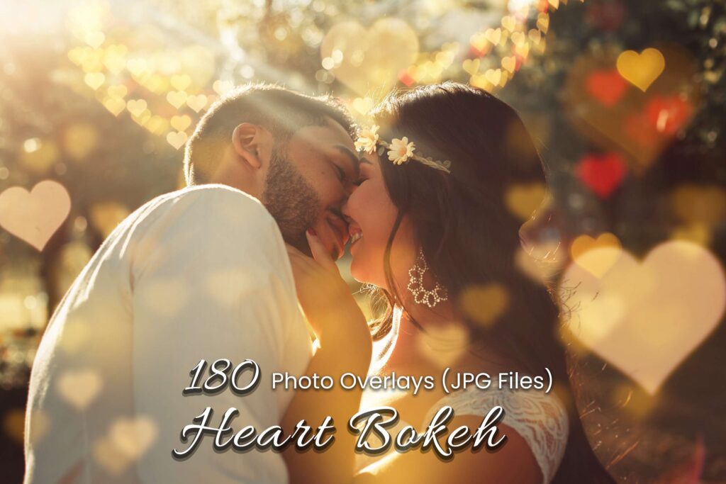 180 Heart Bokeh Overlays - Designertale